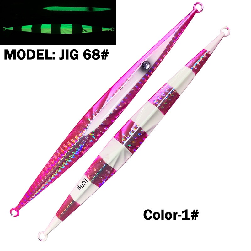 Fishing Lures 100g Metal Lead Jig Luminous Slow Pitch Sinking Flat Jigs Artificial Bait | Shopee ...