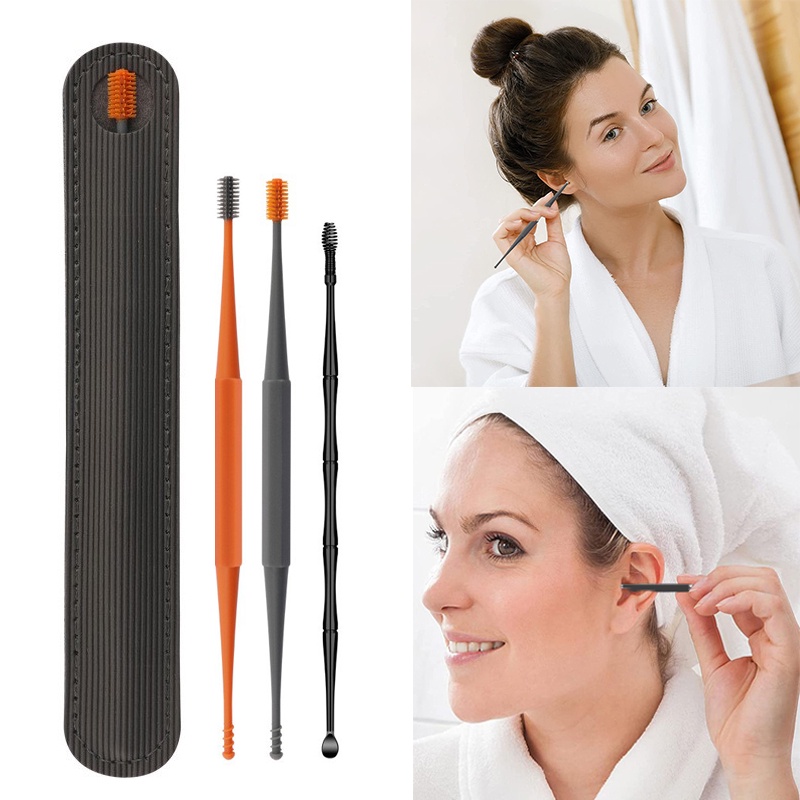 1PCS Silicone Ear Wax Removal Tools / Double Head Ears Cleaning Sticks ...