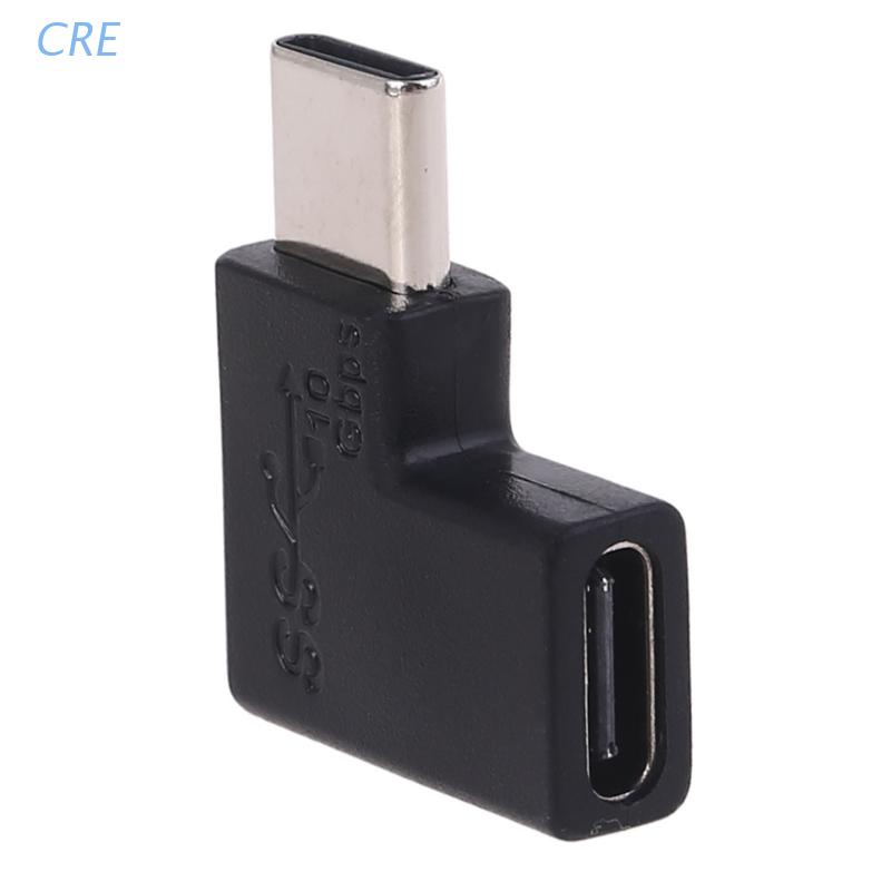 CRE Right Angle 90 Degree USB 3.1 Type C Male to Female USB-C Converter ...