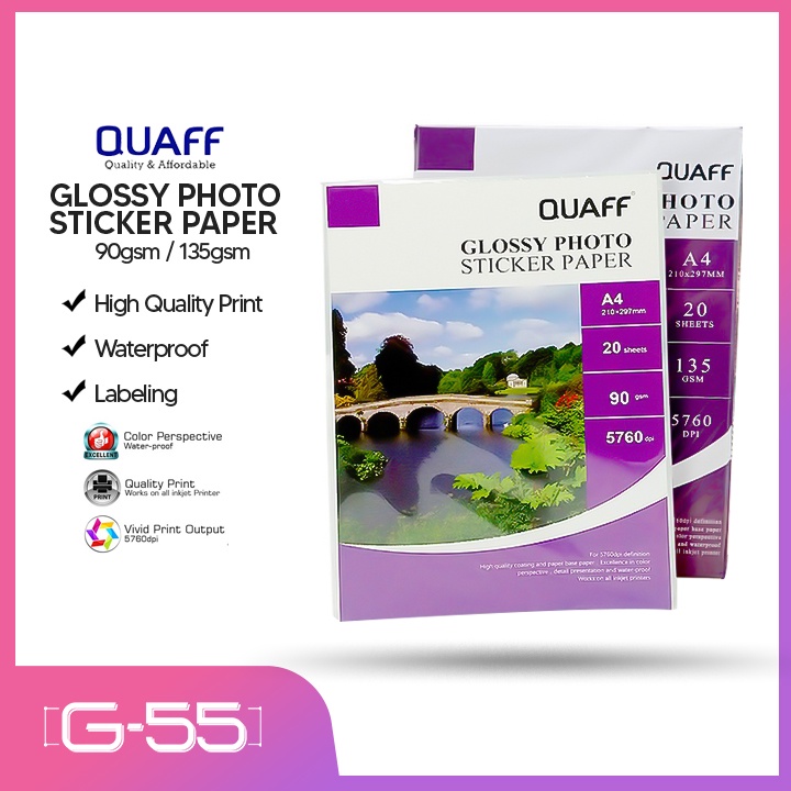 QUAFF Photo Sticker / Inkjet Sticker (90GSM & 135GSM) Paper Sticker ...