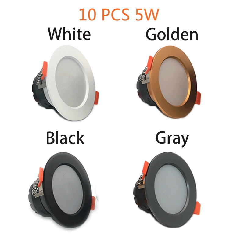 Tri-colors LED downlight recessed home led Ceiling Light AC220V 5W Cut ...