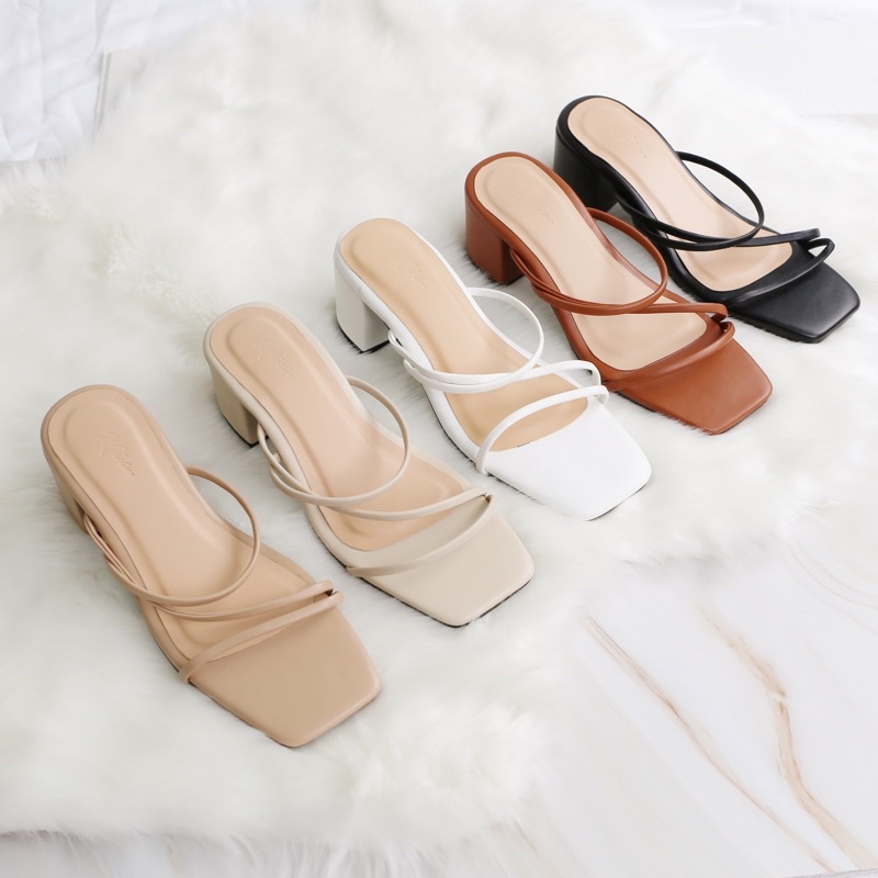 Barefoot MNL Stacey square Toe 2 inch Block Heels | Shopee Philippines