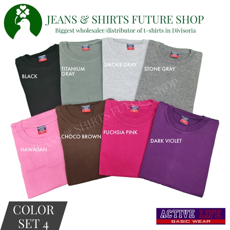 [Active Life] Roundneck Unisex Cotton Combed Tees Set D | Shopee ...