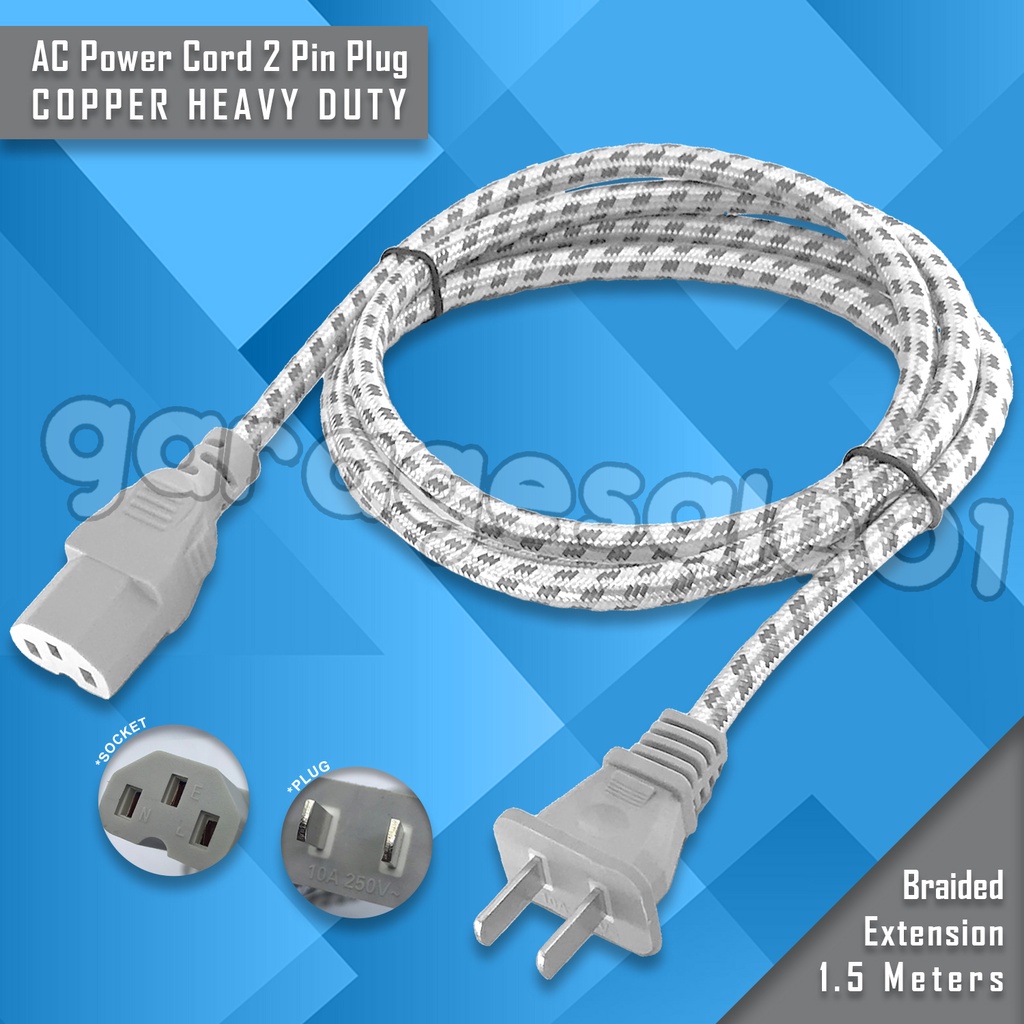 ⚡AC Power Cord 2 Pin Plug COD COPPER HEAVY DUTY⚡ | Shopee Philippines