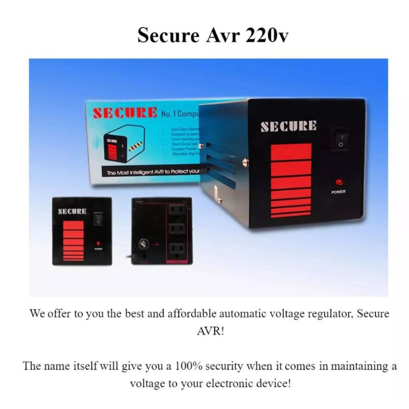 SECURE AVR 500W 220V | Shopee Philippines