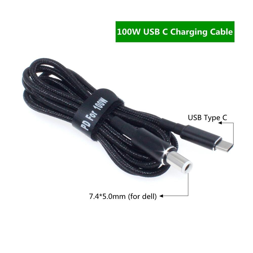 100W USB Type C PD Charging Cable Cord USB C to 7.4x5.0mm Laptop Power ...