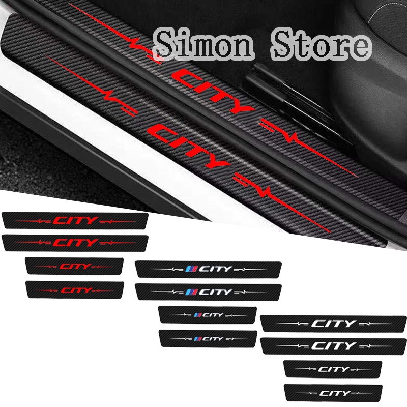 For Honda City Car Door Threshold Sill Protector Sticker Auto Rear ...