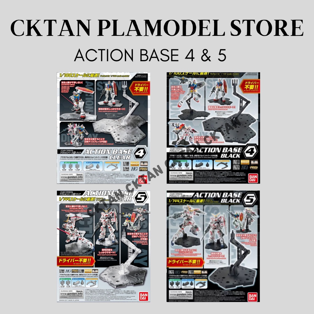 BANDAI ACTION BASE 4 & 5 ( 1/100 MG RE/100 1/144 HG RG ) | Shopee ...