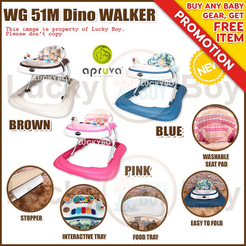 Apruva WG-51M Dino Walker with Musical Tray for Baby | Shopee Philippines