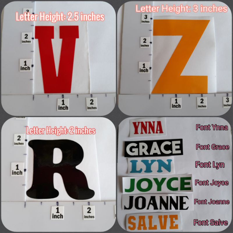 CUSTOMIZED SINGLE LETTER STICKER DECAL in PRINT: LETTER HEIGHT OF 2, 2. ...
