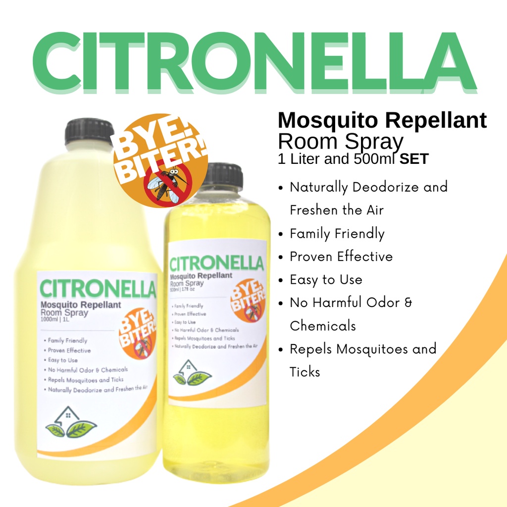1SET (1000ml + 500ml) Ready to use ORGANIC CITRONELLA SPRAY, citronella ...