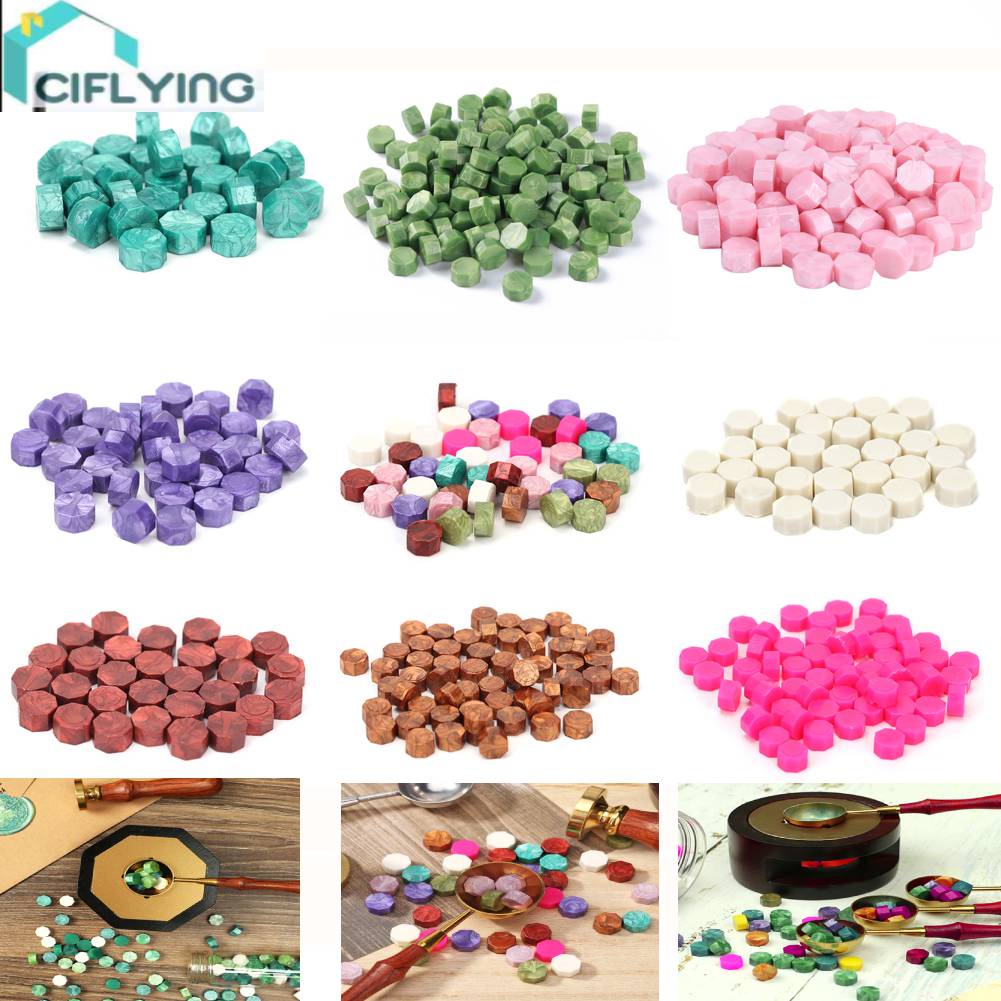100pcs Vintage Octagon Sealing Wax Tablet Pills Beads DIY for Wedding ...