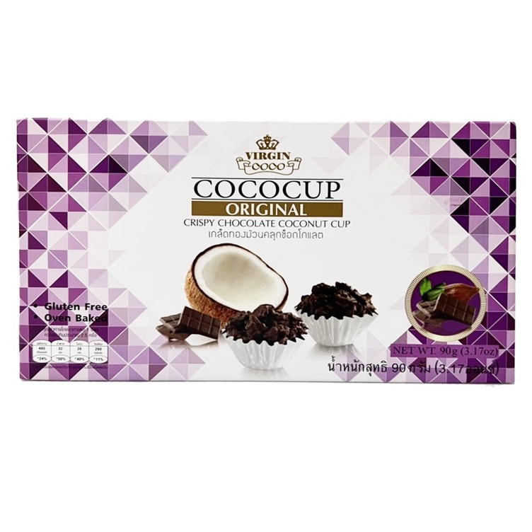 VIRGIN CoCo Flake Thong Roll With Chocolate 90 g. (VIRGIN Crispy Coconut Cup 90 g.) | Shopee ...