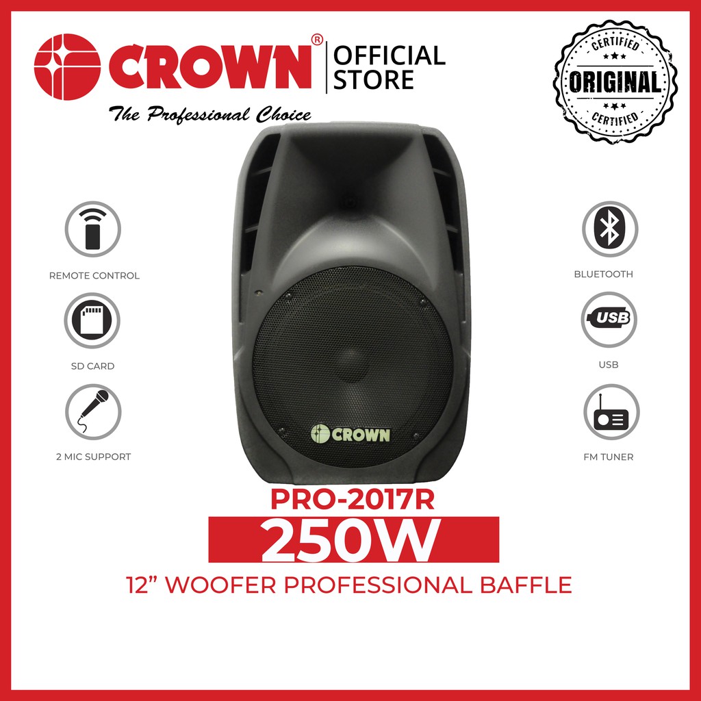 CROWN PRO-2017R 12" WOOFER PROFFESIONAL BAFFLE (SOLD AS 1 PIECE ...