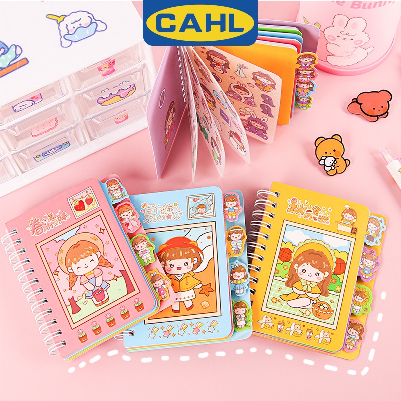 Cute Spiral Notebook Cartoon with Stickers Hand Pocket Notebook DIY ...