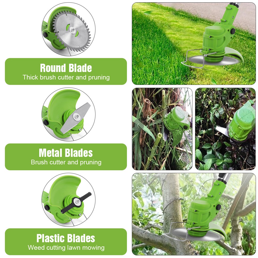 Grass Cutter 588V Cordless Lawn Mower Electric Mower Grass Trimmer with ...