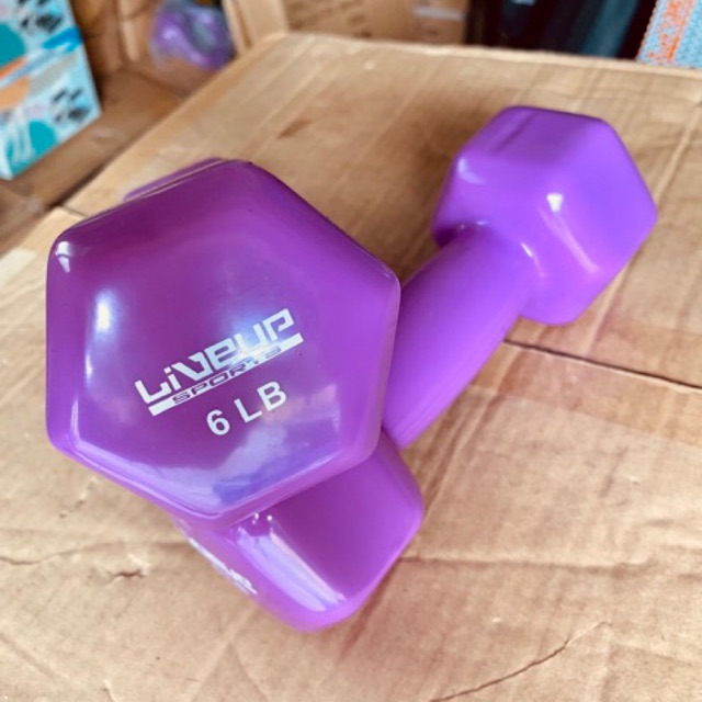 6 pounds lbs set vinyl dumbbells home gym exercise swing exercise ...