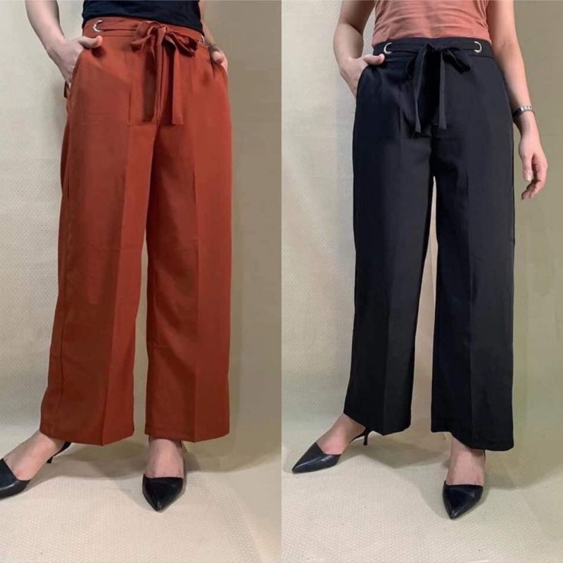 Bangkok Garterize Straight Ribbon Tie Square Pants 4 Colors | Shopee ...