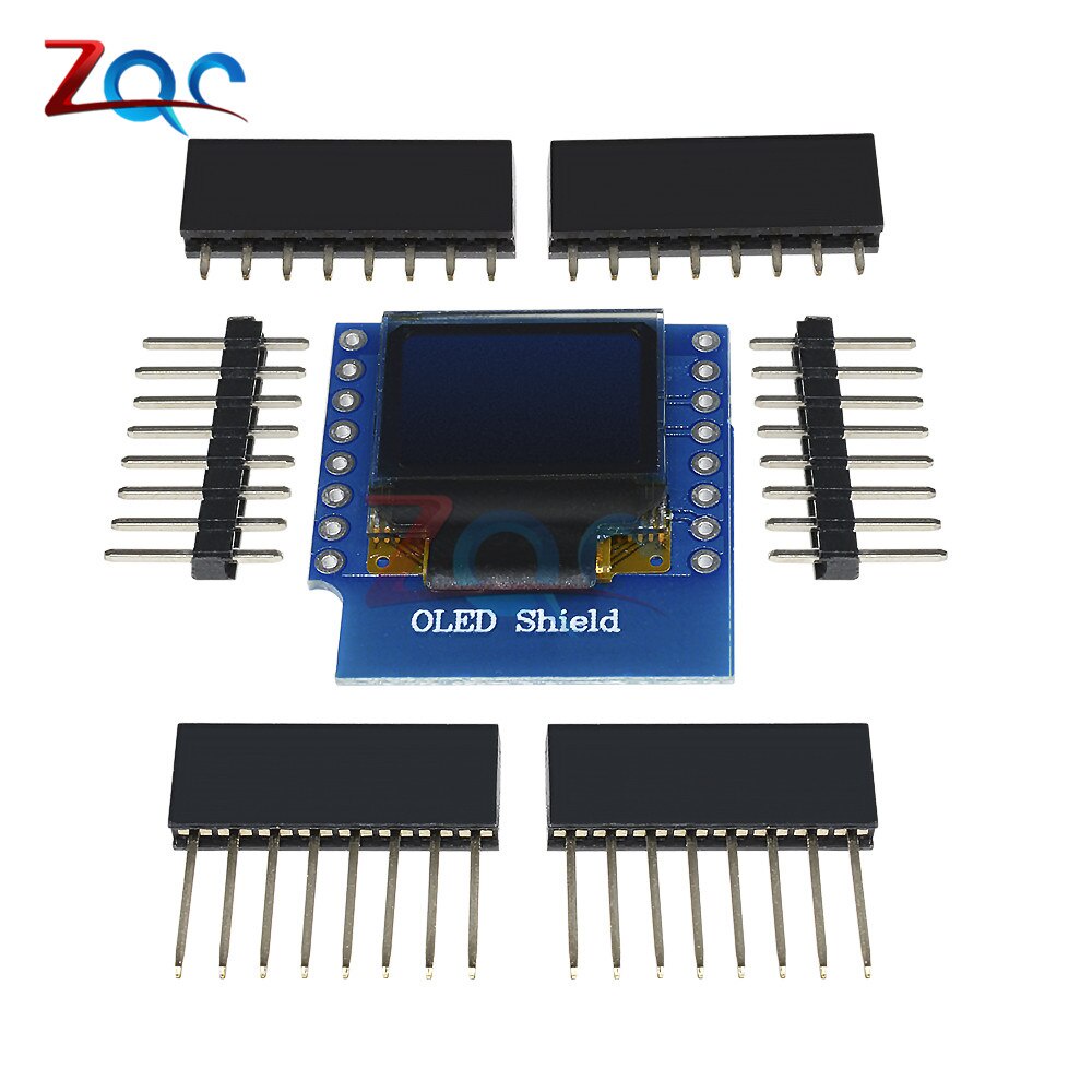 SSD1306 OLED Shield for WeMos D1 mini 0.66" Two Button IIC I2C IOT 0.66" inch 64X48 For Arduino ...