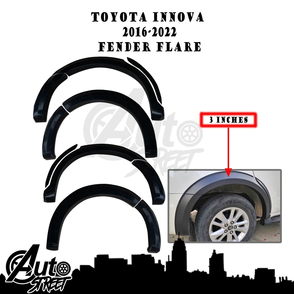 Toyota Innova 2016-2022 Oem Slim Fender Flare (Black) 3 inches | Shopee ...