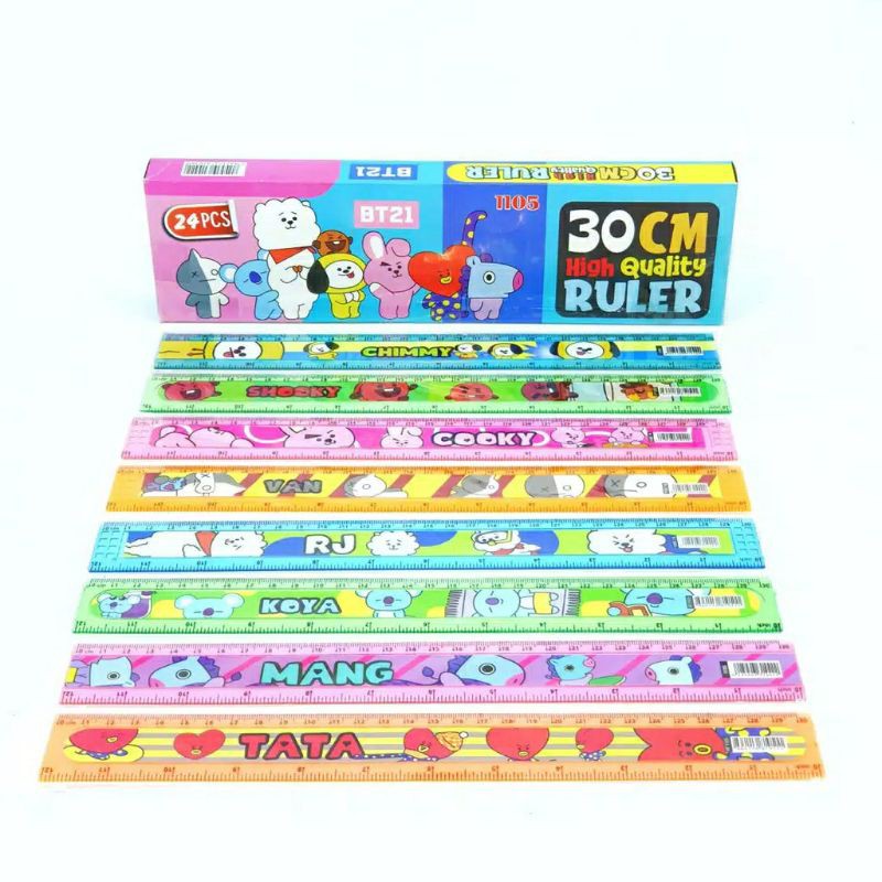 Ruler BTS Character BT21 uk 30 Cm | Shopee Philippines