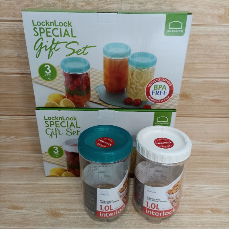 Interlock lock n lock Blue Lid gift set Of 3.1 Liter | Shopee Philippines