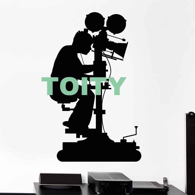Filming Art Cinema Movie Wall Sticker Acter Producer Filmstrip Vinyl ...