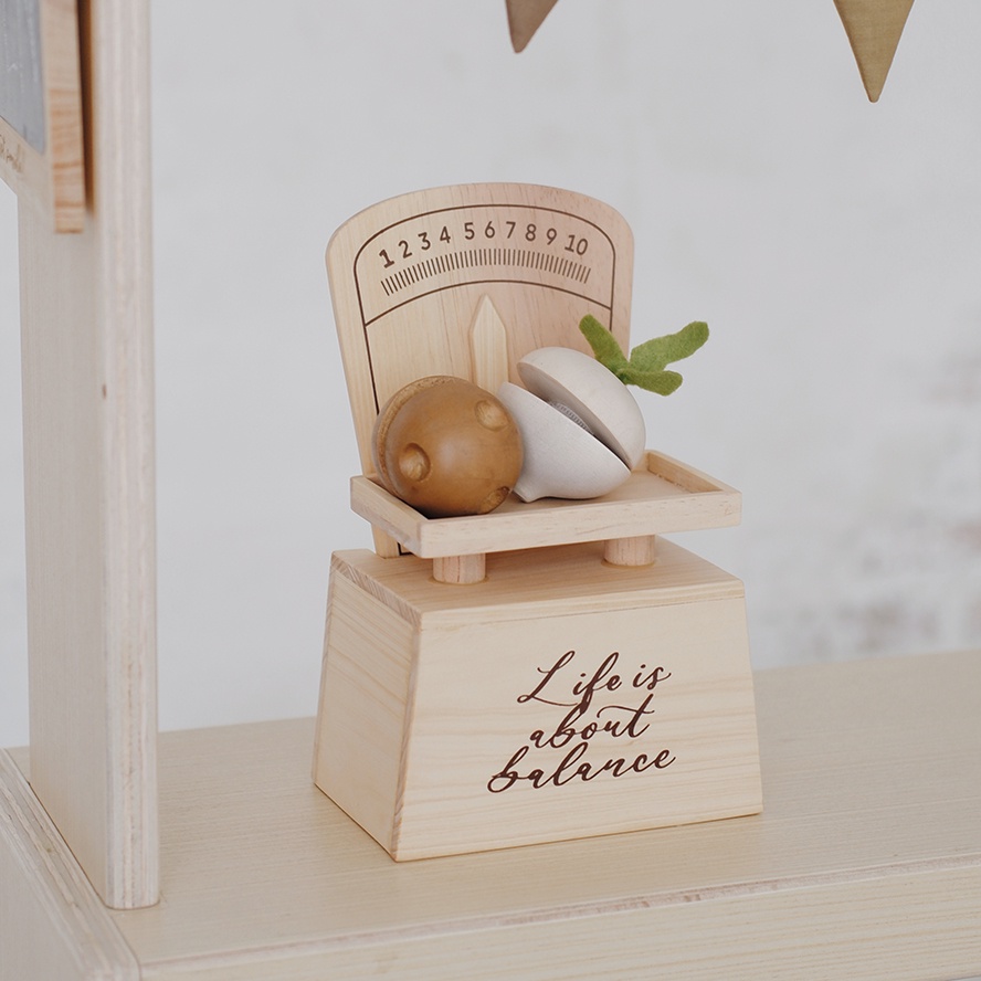 KAYU Lettering and Life Wooden Scale Wooden Toy Scale for Children's ...