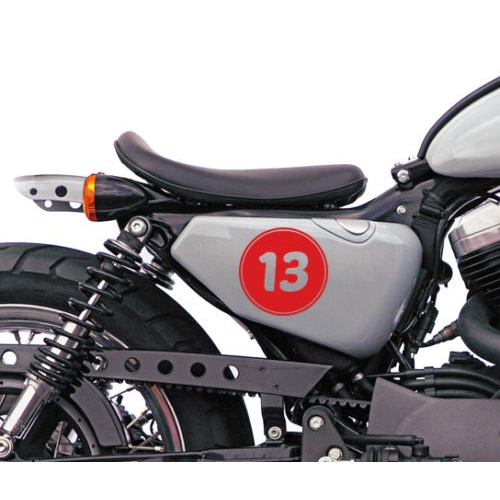(2x) 5" Motorcycle Racing Tank Number Cafe Racer Custom made Colour and ...
