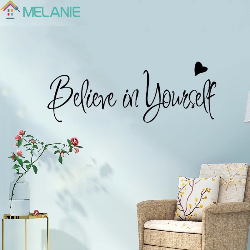 20*55cm Believe In Yourself Wall Stickers / Inspiring Quote Wall Decal ...