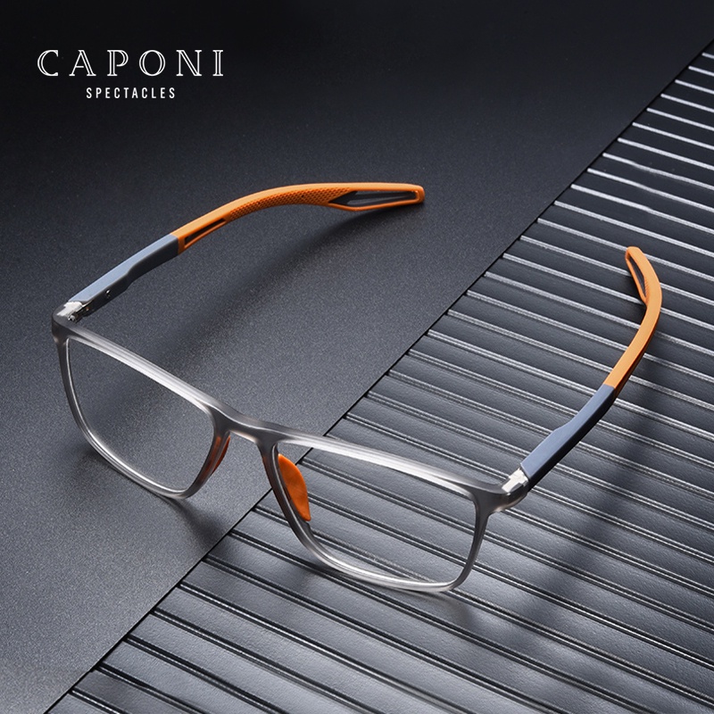 CAPONI Sports Men's Glasses TR-90 Frame Sturdy Wear-resistant Non-slip ...
