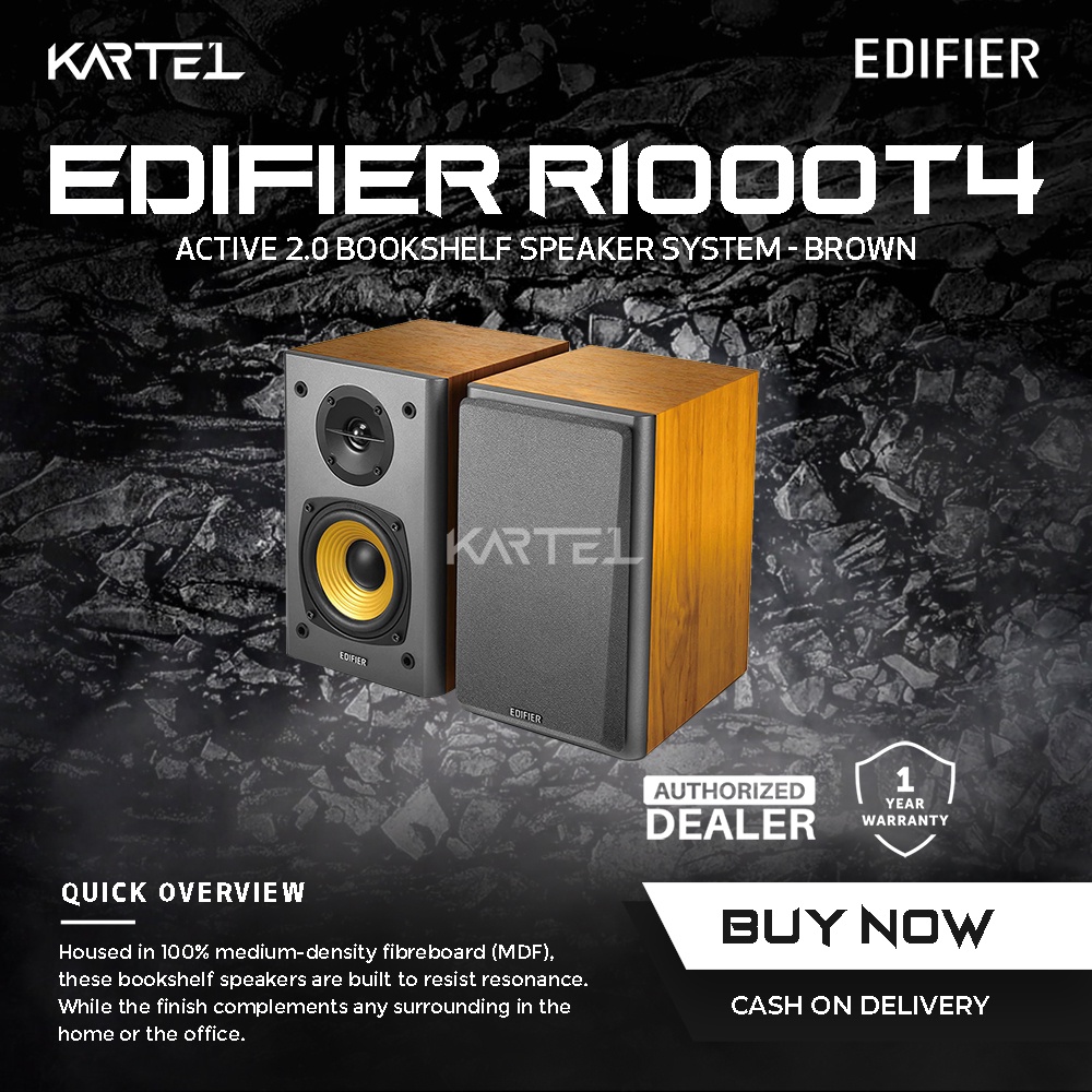 Edifier R1000T4 Active 2.0 Bookshelf Speaker System | Shopee Philippines
