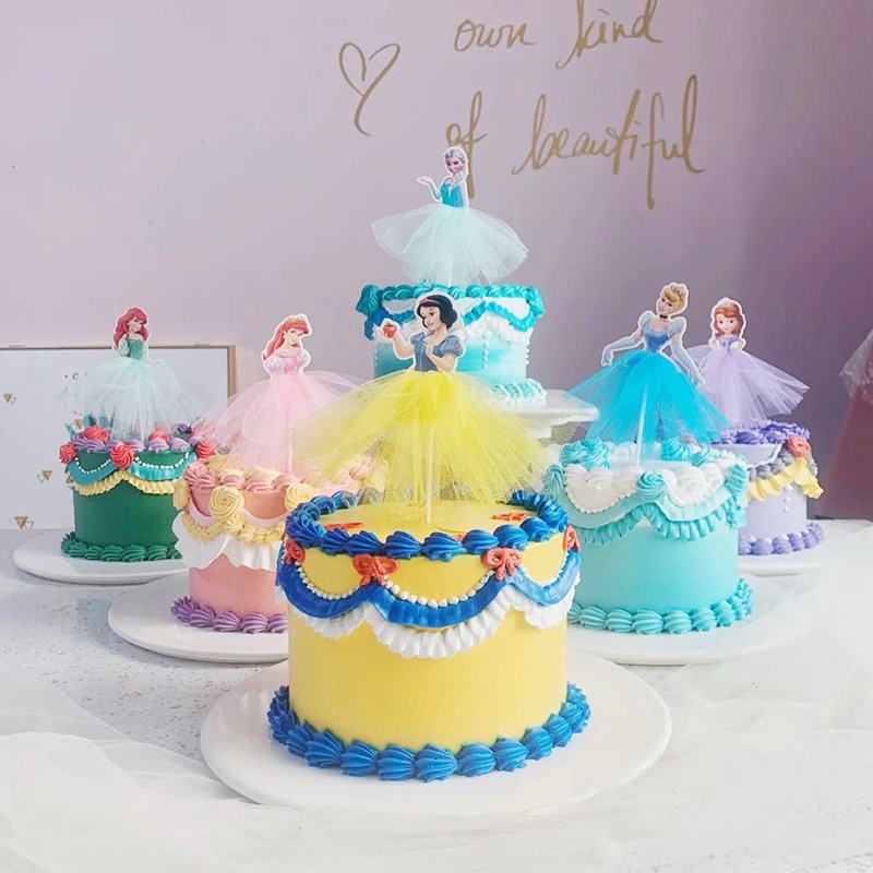 Cartoon Princess Birthday Party Decoration Kid Cupcake Cake Topper For ...