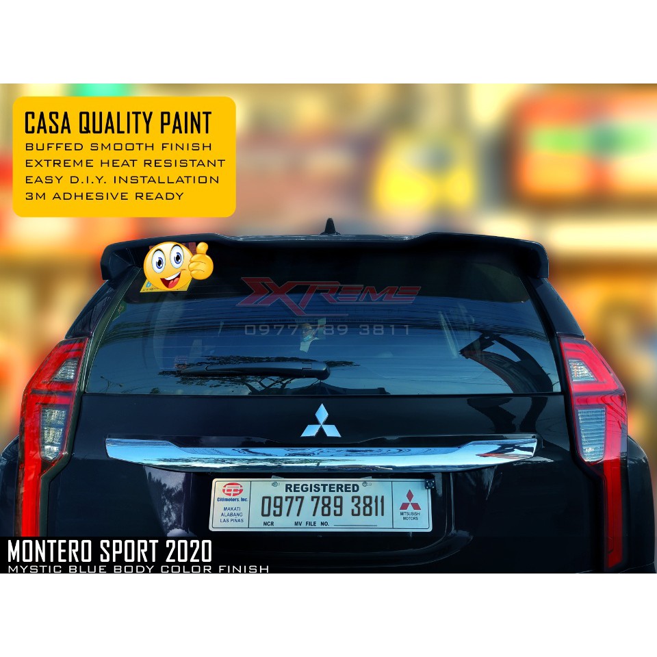 Montero Sport 2020 to 2025 Mystic Blue color GT Type Rear Spoiler ...