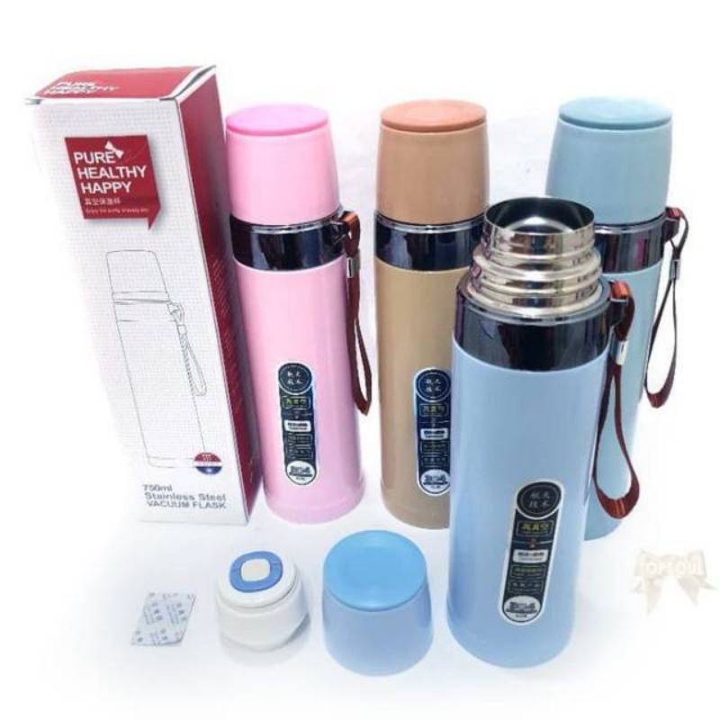 TERMOS Thermos VACUUM 750ML PURE HEALTHY Plain Hot And Cold!!! Premium ...
