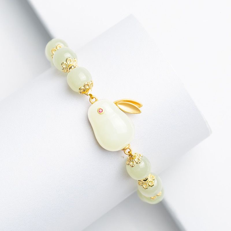 Yutu Bracelet Girls Transfer Beads Rabbit Bracelet Imitation Hetian ...