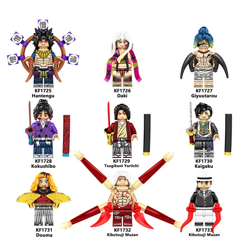 Japanese Anime Kokushibo Daki Nezuko Slayers Villain Character Building ...