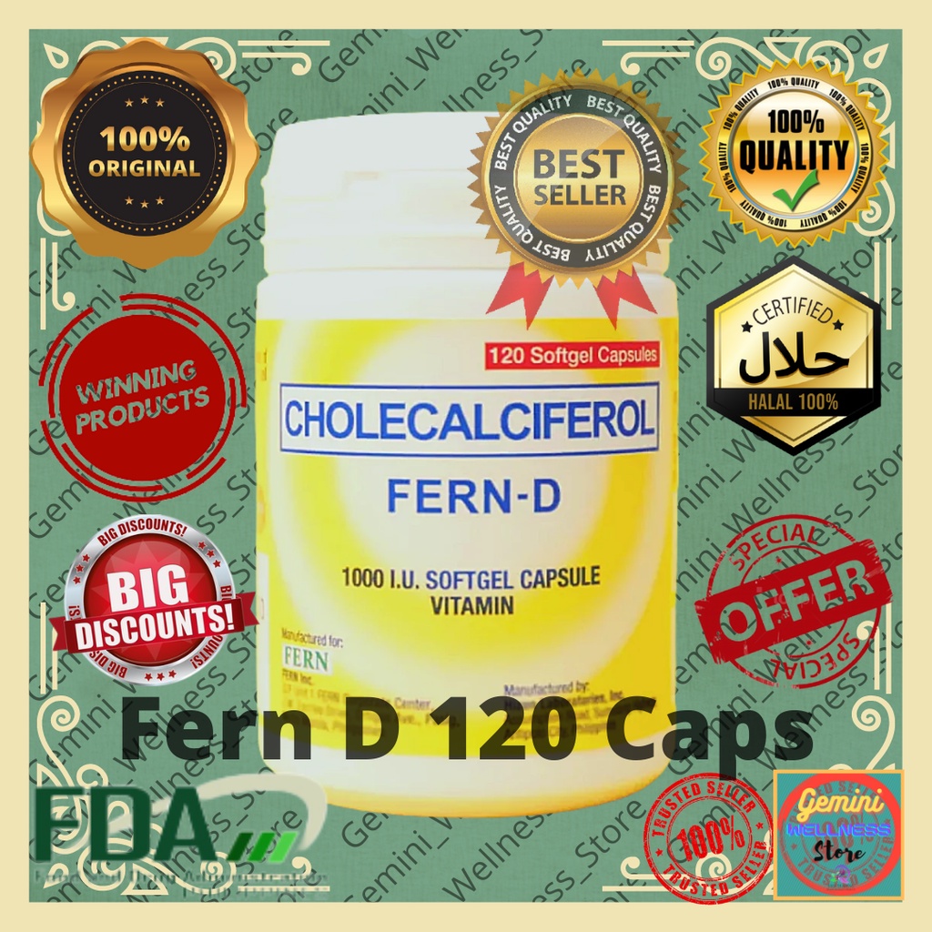 FERN-D CHOLECALCIFEROL i-FERN [ORIGINAL] - (120 SOFTGEL CAPSULES) | Shopee Philippines