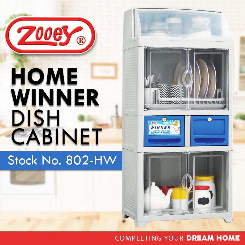 Zooey Home Winner Dish Cabinet 802HW | Shopee Philippines