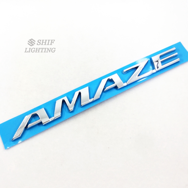 1 x ABS Chrome AMAZE Logo Letter Car Auto Side Rear Trunk Emblem ...