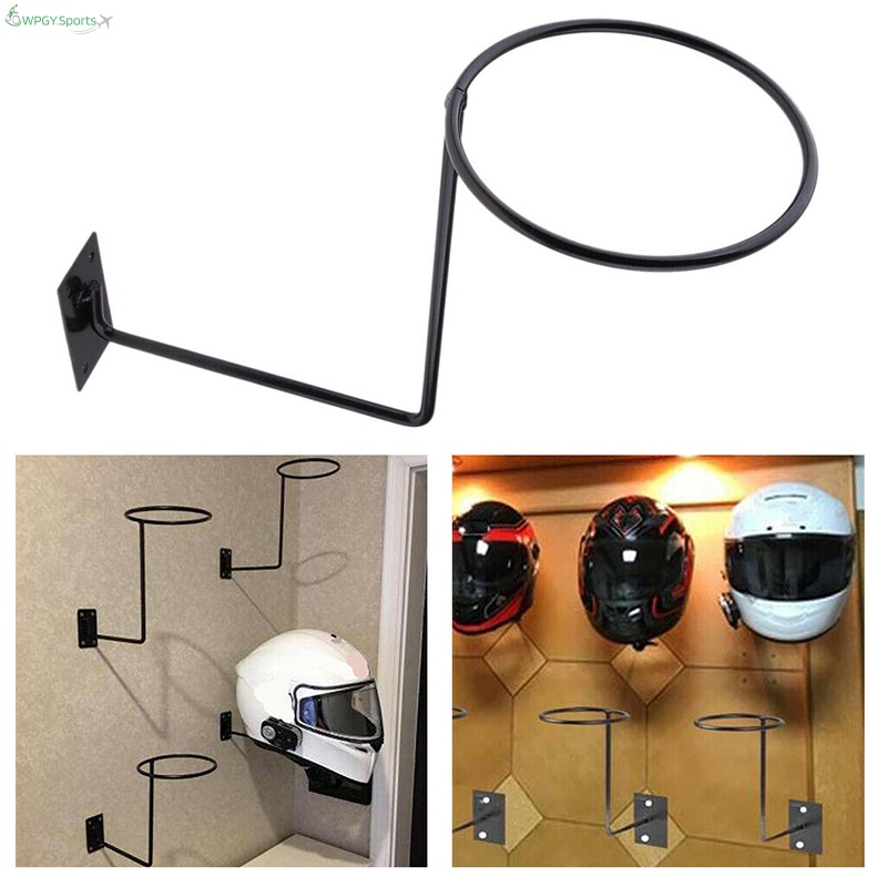 Wall Mount Display Rack Helmet Storage Holder Hanger Black/White Wall ...