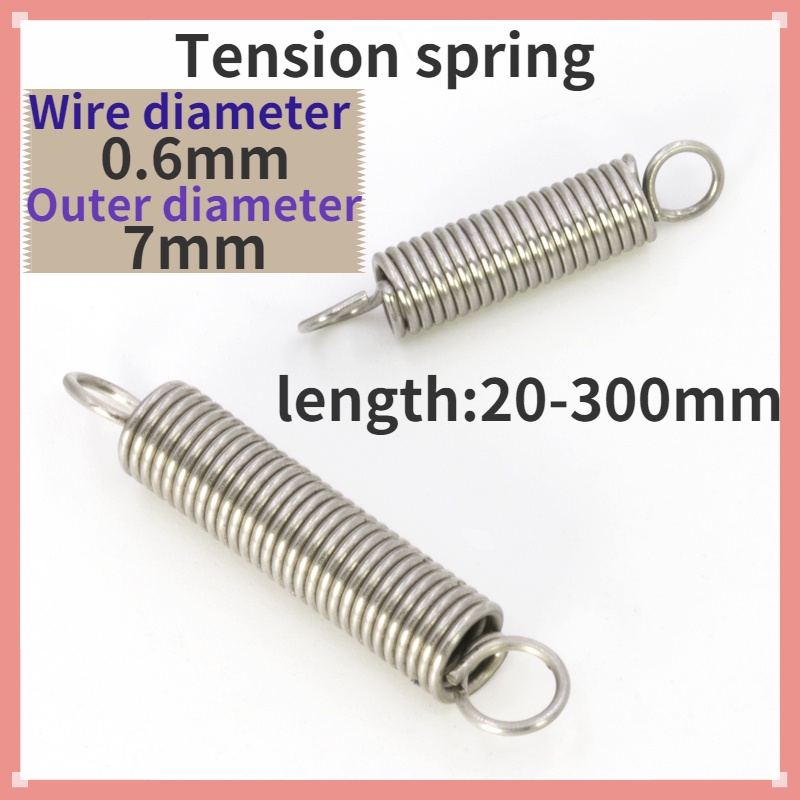 Tension spring wire diameter 0.6mm OD7mm length 20~300mm 304stainless ...