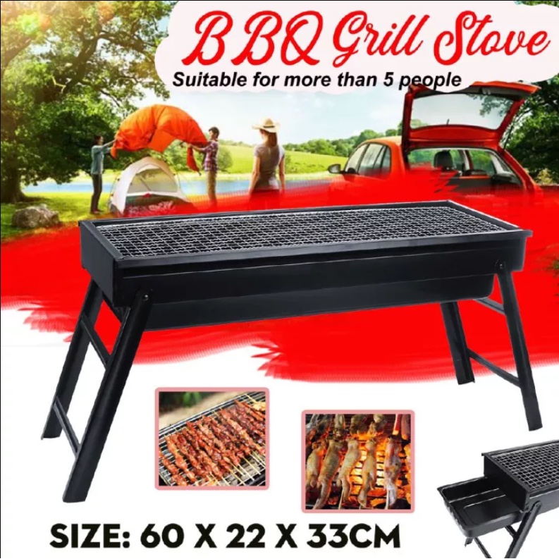 Outdoor Folding BBQ Grill Charcoal Portable stainless steel Pits ...