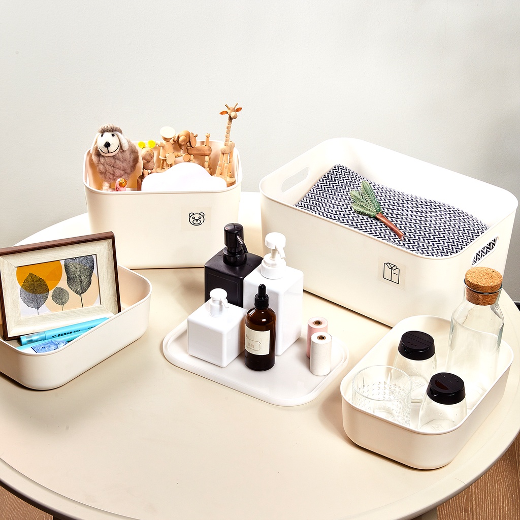 Vusign by Deli Plastic Storage Organizer Box With Lid Organizer Basket ...