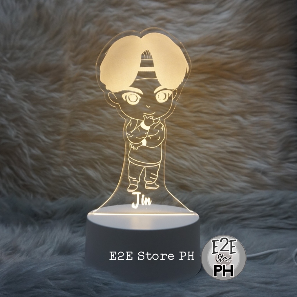 BTS Lamp Tiny Tan, BT21, Jung Kook, V, Jimin, Jin, Suga, RM, J-Hope ...