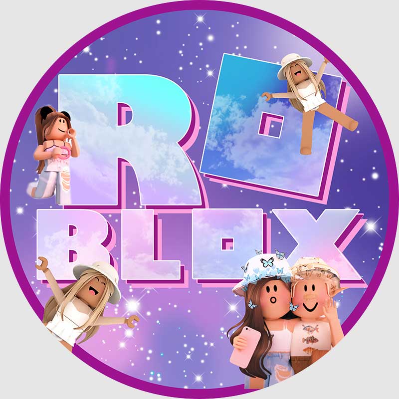 Round Design For Roblox Pink Backdrop for Children Girls Pink Purple ...