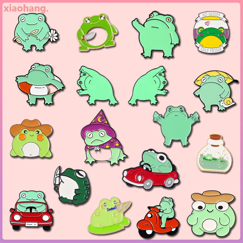 Cartoon Cute Frog Pin Animal Brooches Naughty Funny Frogs Brooch Lapel ...