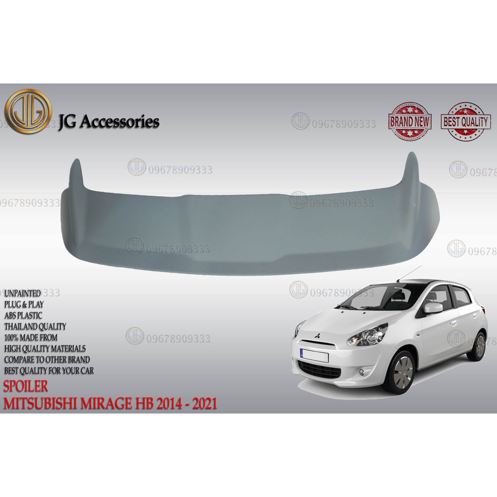 MITSUBISHI MIRAGE HATCHBACK 2014-2021 REAR SPOILER WING UNPAINTED WITH ...