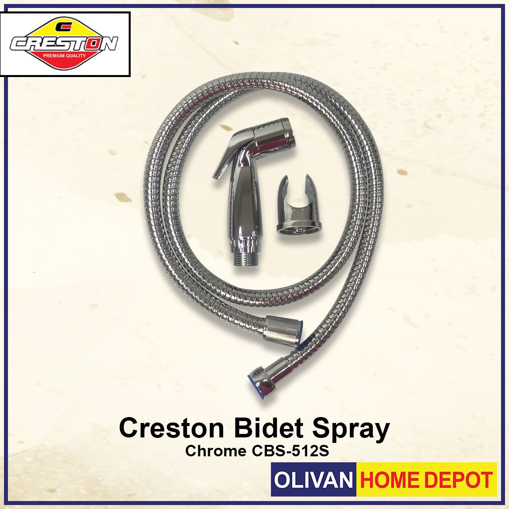 CRESTON Bidet Spray with Flexible Hose Chrome Plated Complete Set CBS ...