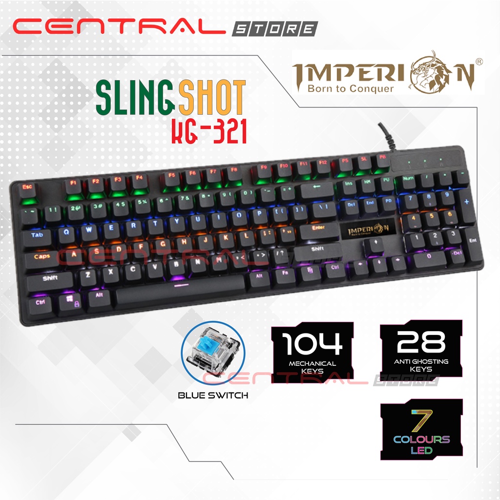 Imperion KG-321 Gaming Keyboard SLINGSHOT Mechanical LED 7colors Anti ...